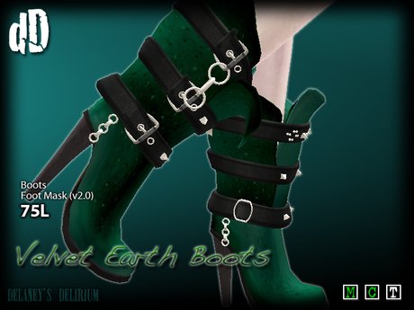 Second Life Marketplace - [dD] Velvet Earth Boots [boxed]